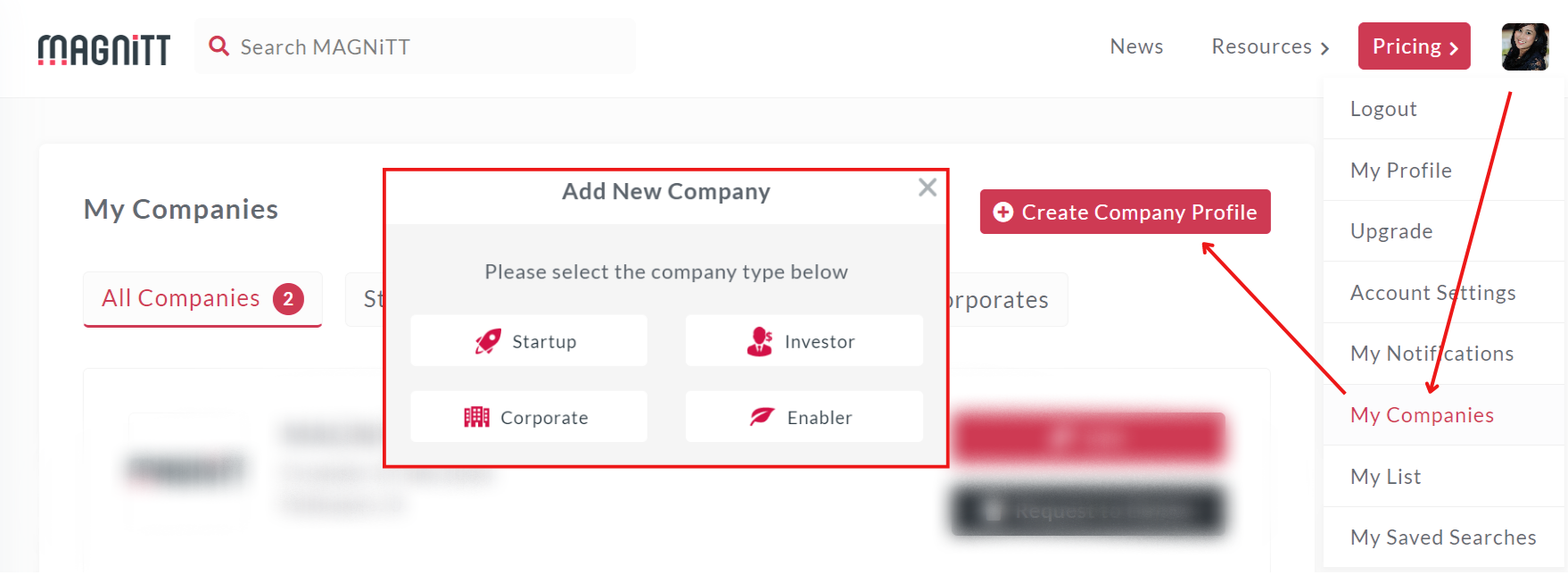 Step 2 - Creating your Company Profile